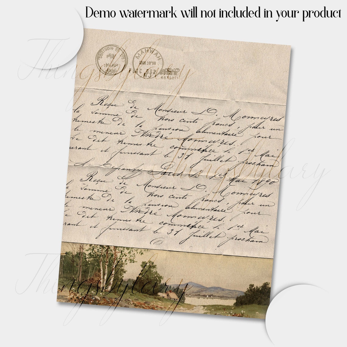 16 Vintage Landscape Travel Postcard Nature Digital Papers 8.5x11" 300 ...
