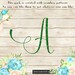 100 Green Glitter Alphabet Cliparts in 12" X 12" Separate, 300 Dpi ...