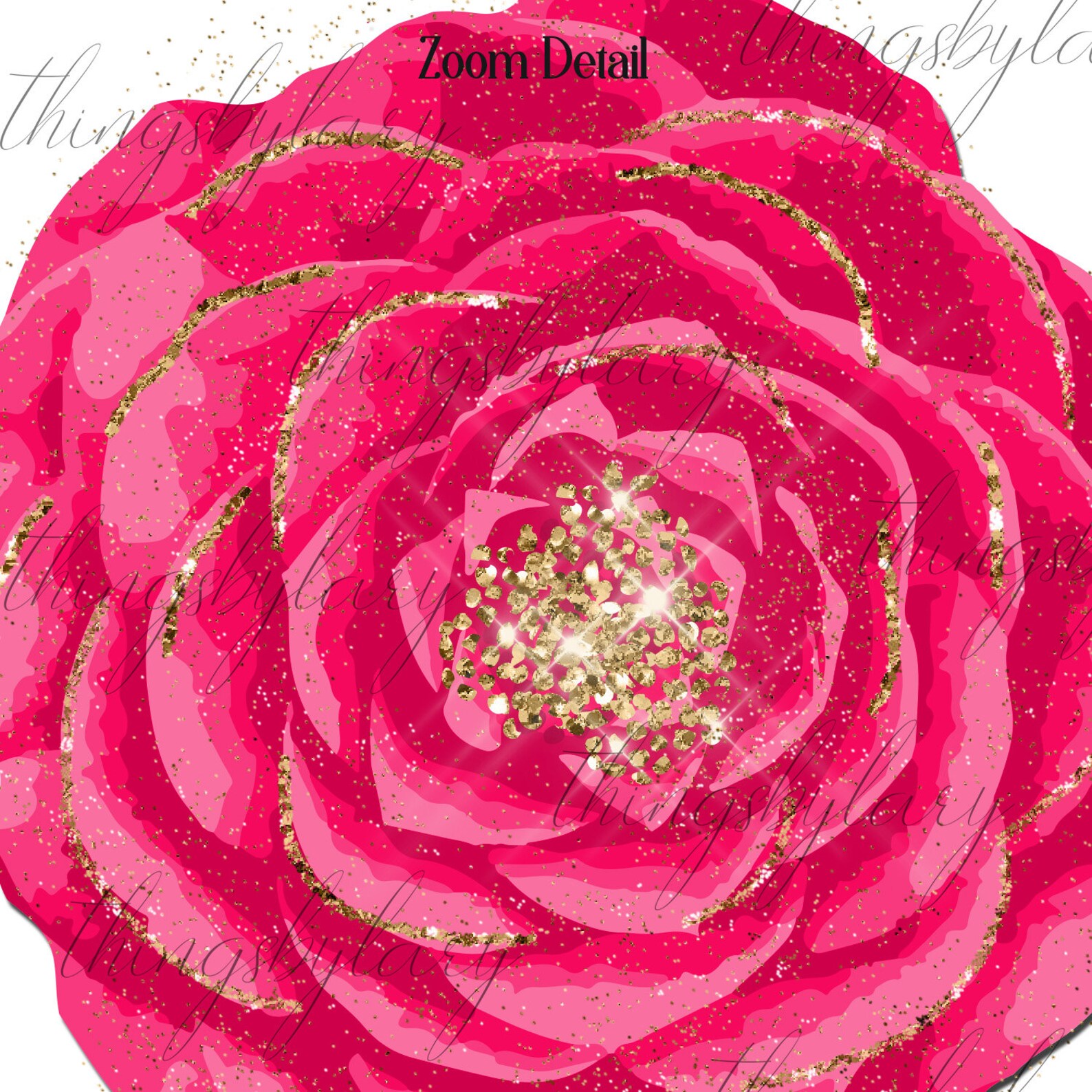 254 Rose With Glitter Dust Clip Arts,300 Dpi,instant Download ...