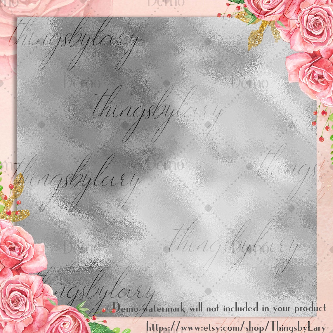 16 Seamless Silver Foil Digital Papers 12 300 Dpi | Etsy