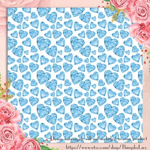 100 Seamless Watercolor Heart Diamond Papers 12 Inch 300 Dpi Commercial ...