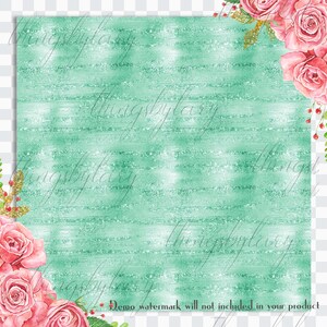 34 Mint Glam Digital Papers 12x12" Commercial Use Instant Download 300 ...