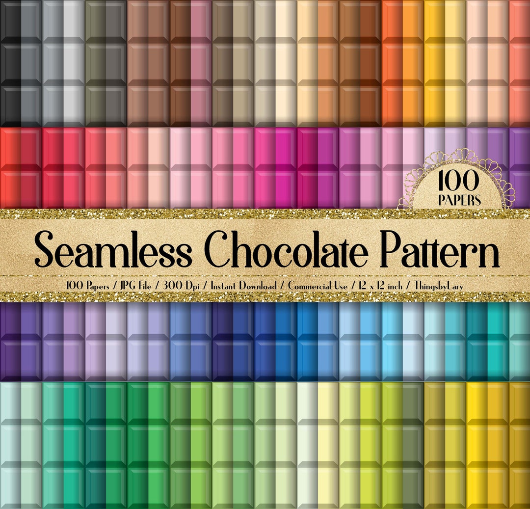 100 Seamless Chocolate Digital Papers 12" Instant Download 300 Dpi ...