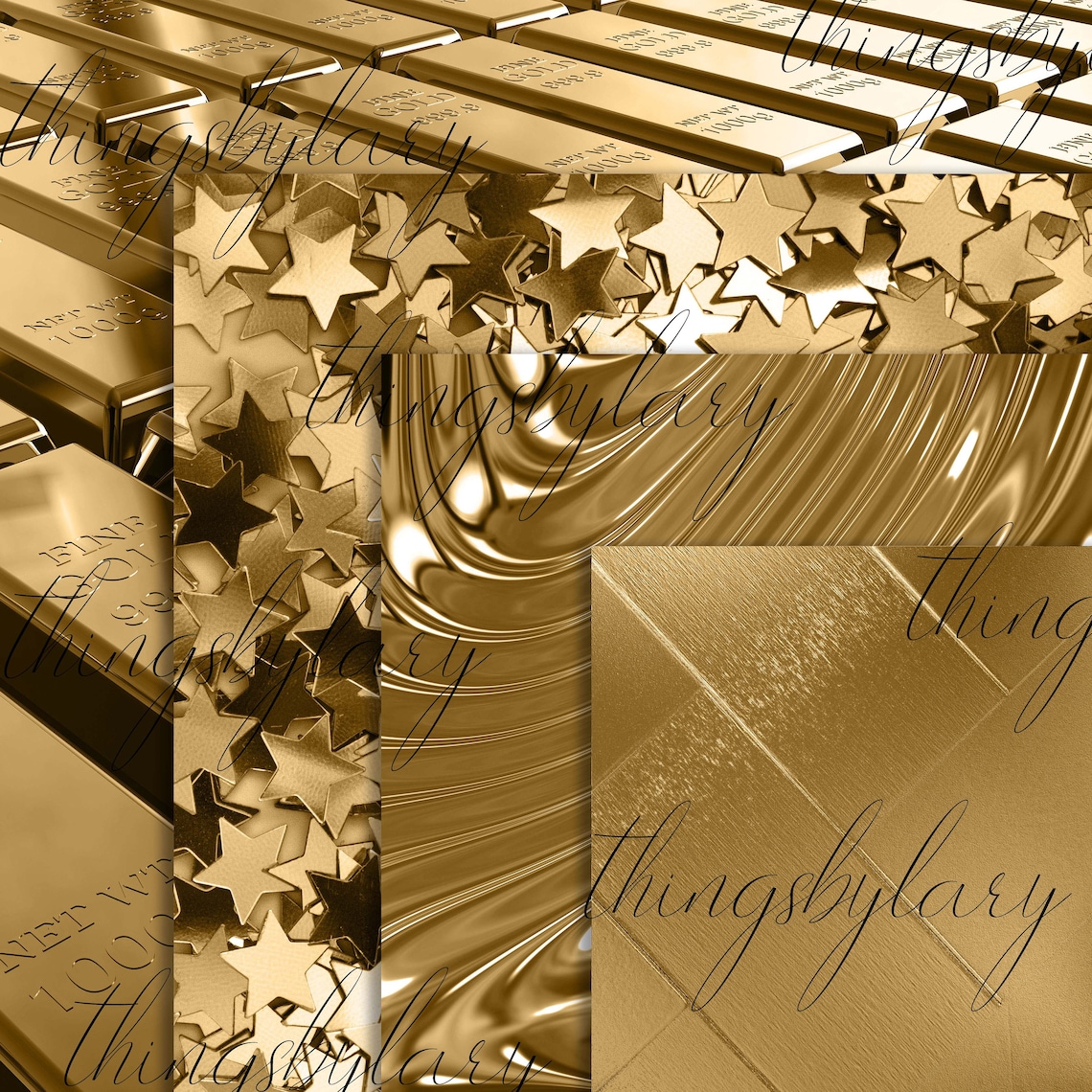 42 Antique Gold Metallic Papers 12 Inch 300 Dpi Instant - Etsy