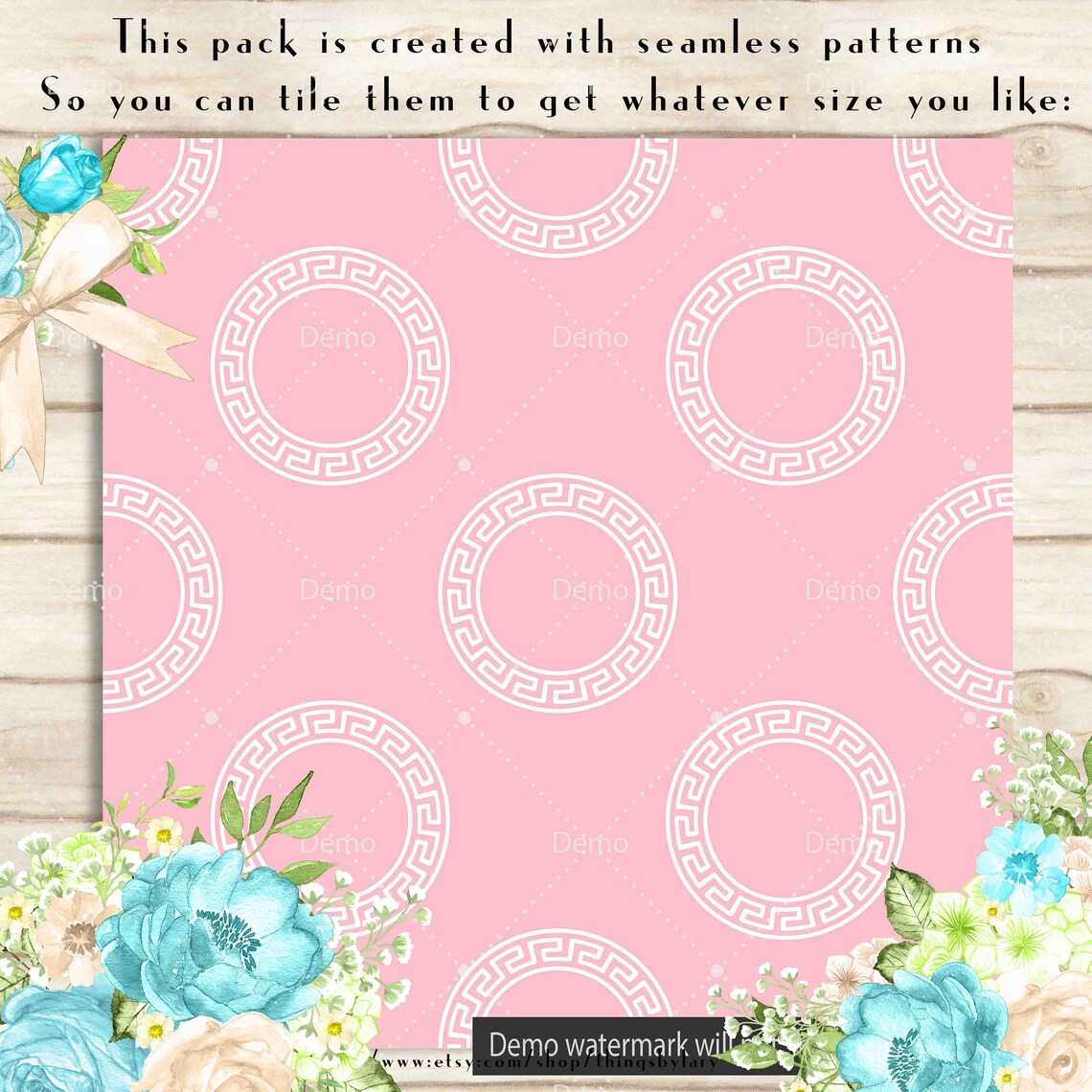 100 Seamless White Greek Key Pattern Papers in 12", 100 Greek Papers ...