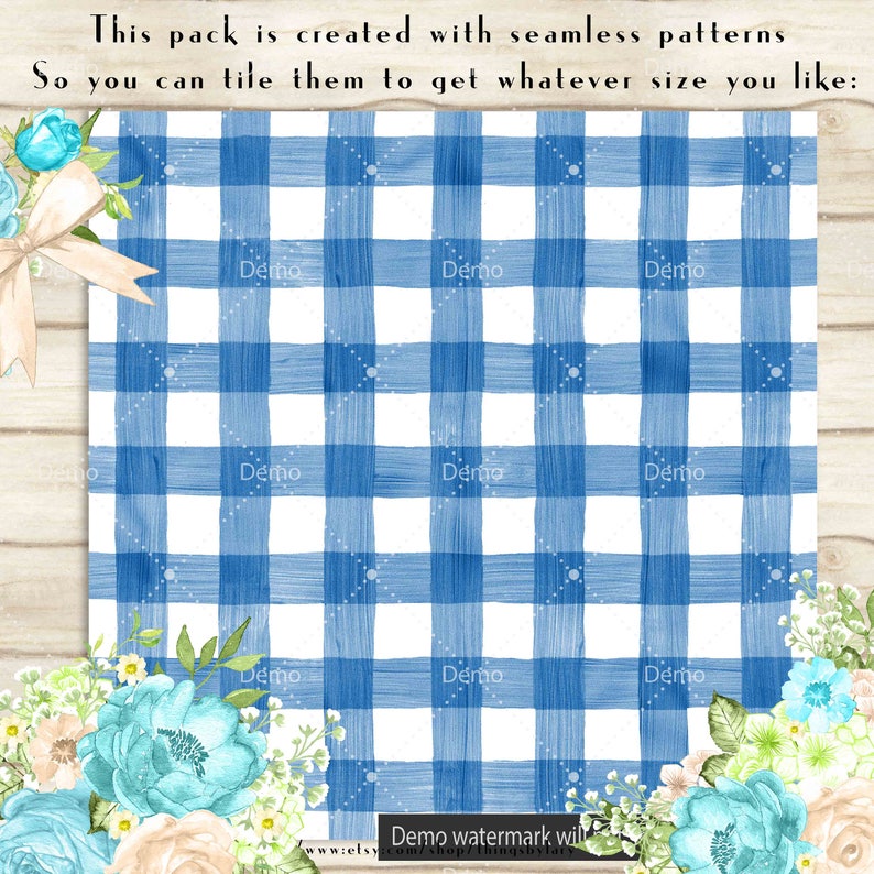 254 Seamless Watercolor Gingham Papers 12 Inch 300 Dpi Instant Download ...