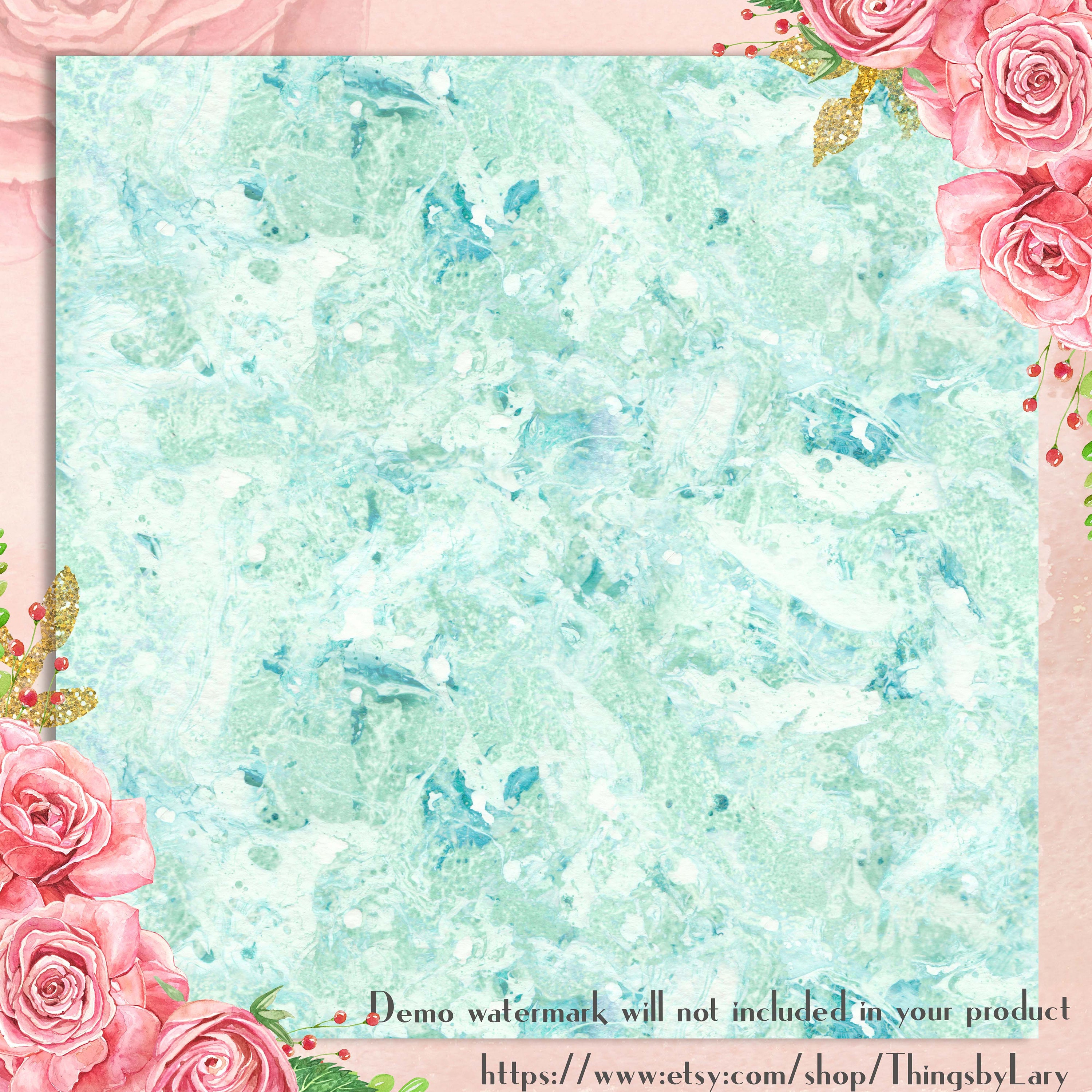 18 Teal Painted Texture Papers 12inch 300 Dpi Planner Paper - Etsy