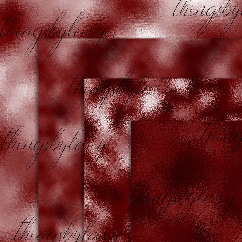 42 Maroon Foil Digital Papers 12 Inch 300 Dpi Planner Paper Instant ...