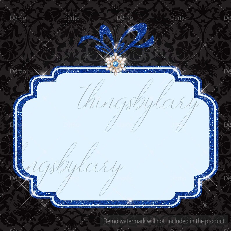 Blue Royal Frame, Glitter and Jewelry Frame Clipart, Glitter Frame for ...