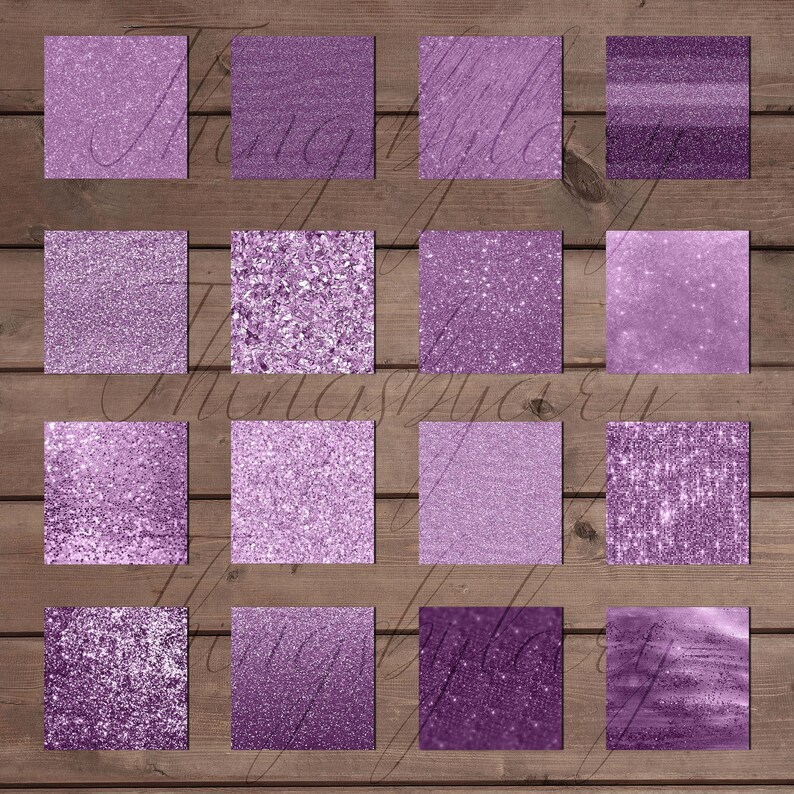 42 Amethyst Plum Glitter Sequin Digital Papers 12x12 300 - Etsy