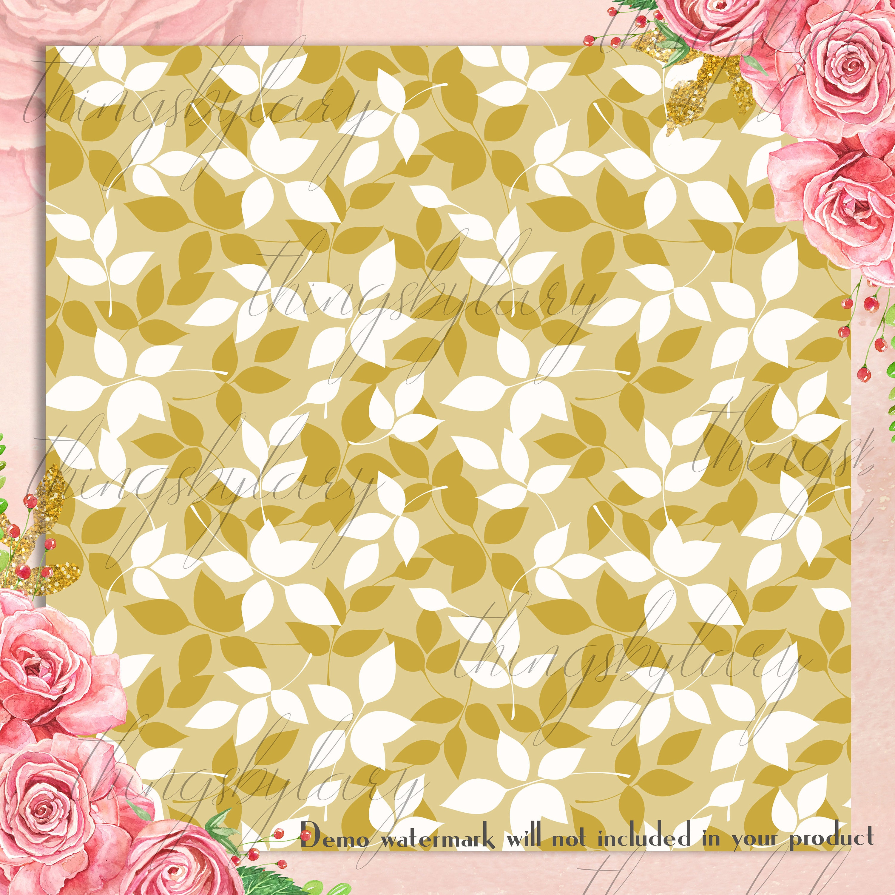 100 Seamless Falling Leaves Pattern Digital Papers 12 Inches Commercial ...