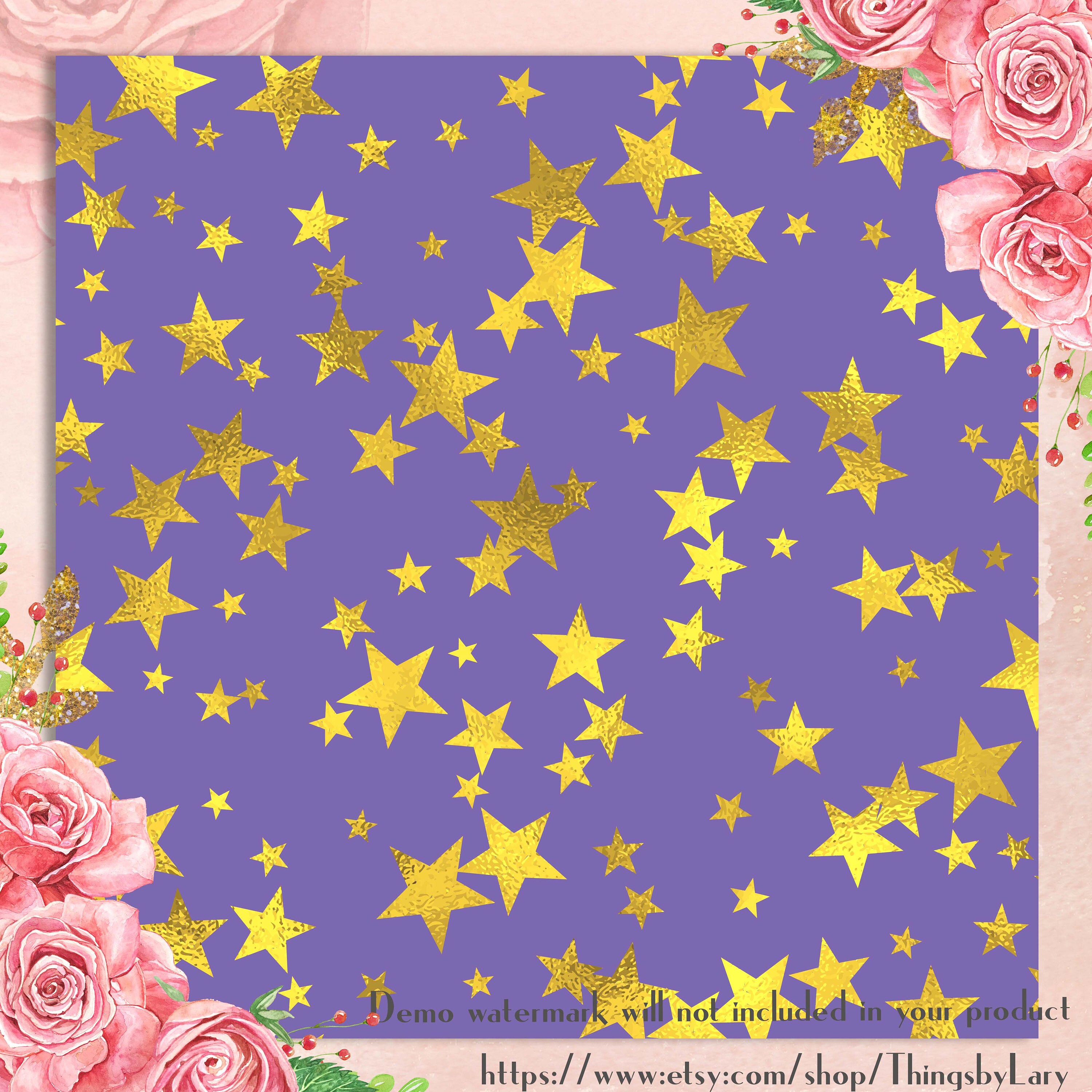 100 Seamless Gold Foil Star Papers 12 Inch 300 Dpi Instant - Etsy