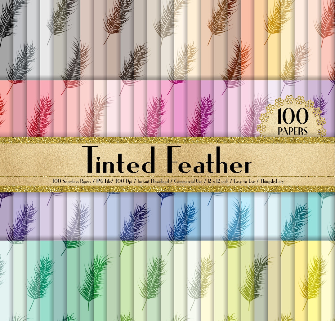 100 Seamless Tinted Feather Papers in 12" X 12", 300 Dpi Planner Paper ...