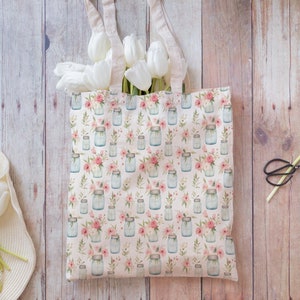 30 Seamless Watercolor Flower Mason Jars Digital Papers Digital Papers ...