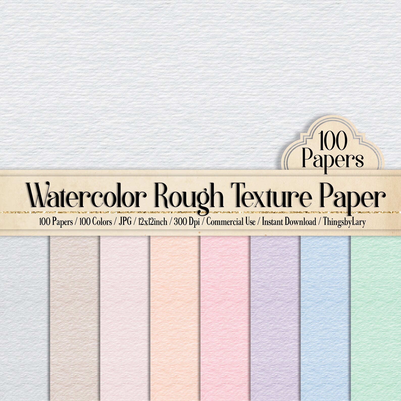 100 Watercolor Rough Texture Papers 12inch Instant Download - Etsy