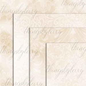 16 Pearl Wedding Luxury Damask Digital Papers 12x12 Foil Damask Pearl ...