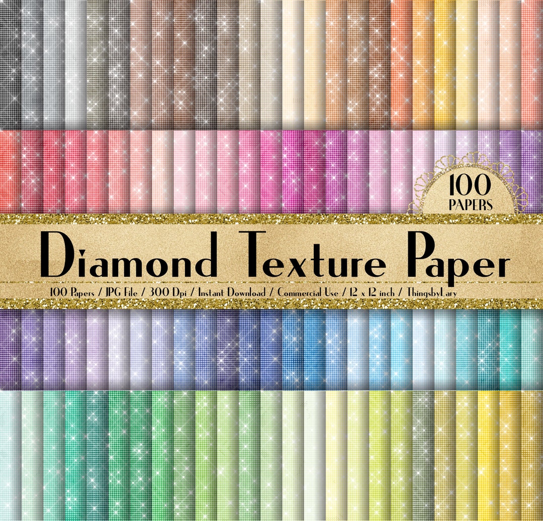 100 Shimmer Diamond Texture Papers in 12inch, 300 Dpi Planner Paper ...