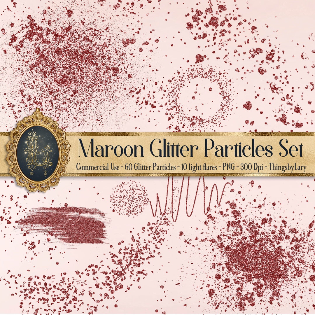 70 Maroon Glitter Particles Set PNG Overlay Images Commercial Use Dusty ...