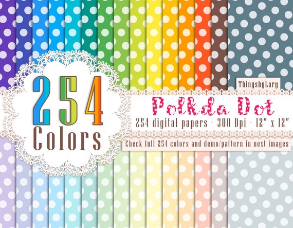 254 Rainbow Tinted Polka Dot Pattern Papers in 12 x 12 inch | Etsy