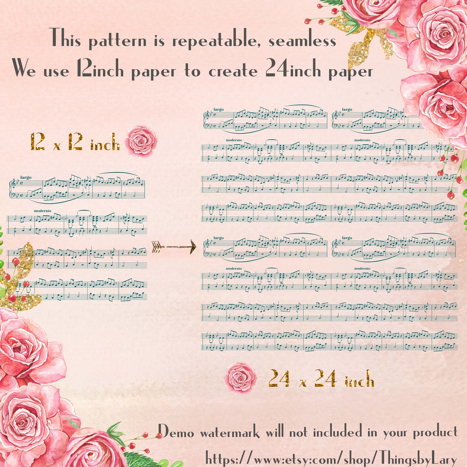 256 Seamless Music Sheet Overlay Transparent PNG Digital | Etsy