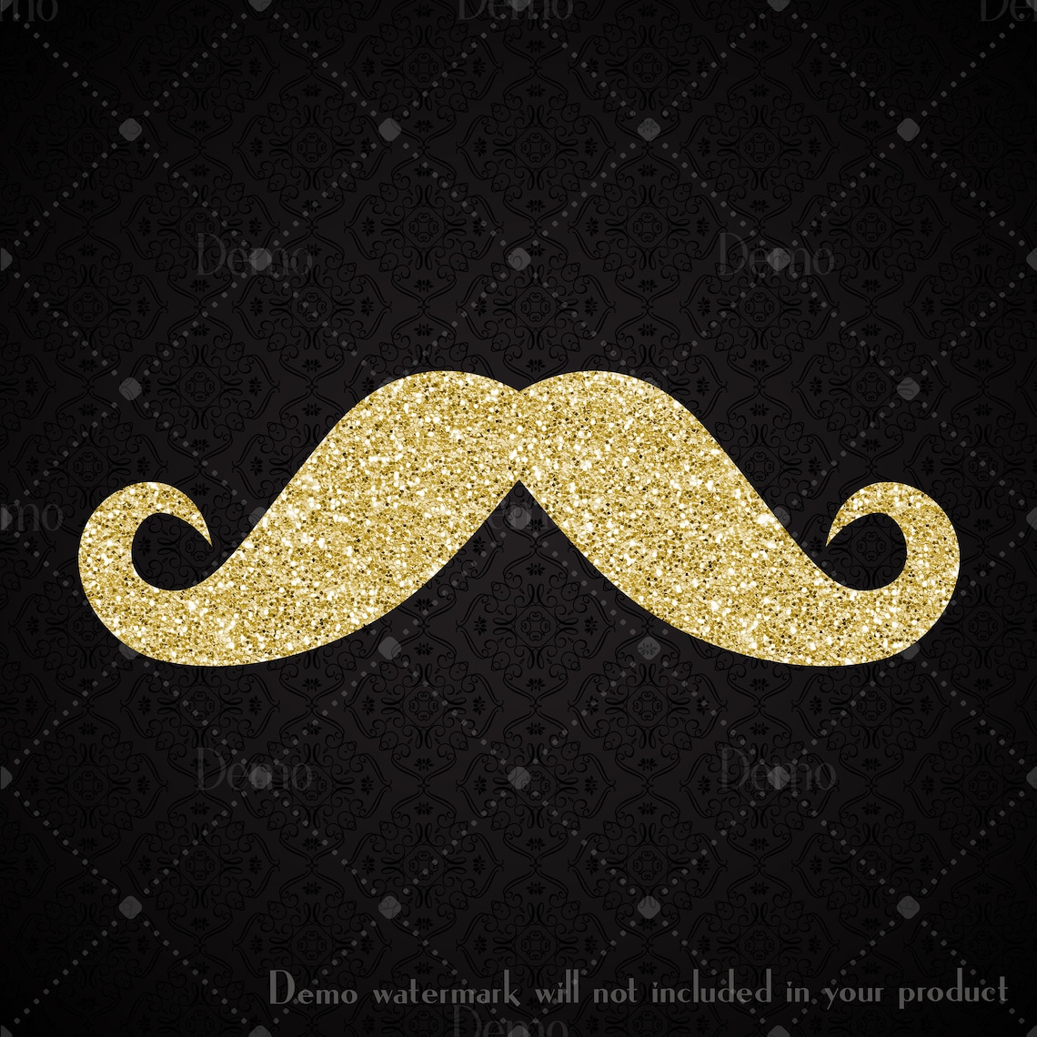 100 Glitter Moustache Clip Arts PNG Transparent Instant - Etsy