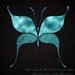 30 Teal Glitter Foil Butterfly Digital Images 300 Dpi Instant Download ...