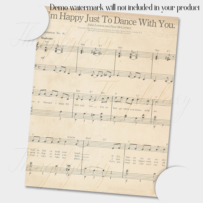 16 Antique Music Sheet Papers 8.5x11 in Instant Download Commercial Use ...