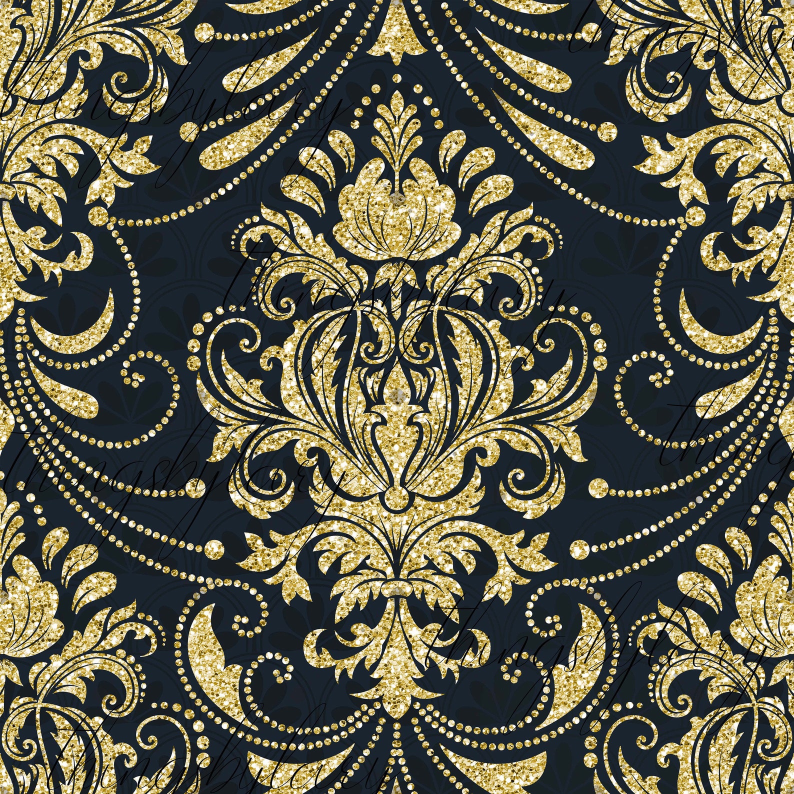 42 Gold Glitter Seamless Damask Ornament Overlays 12inch | Etsy