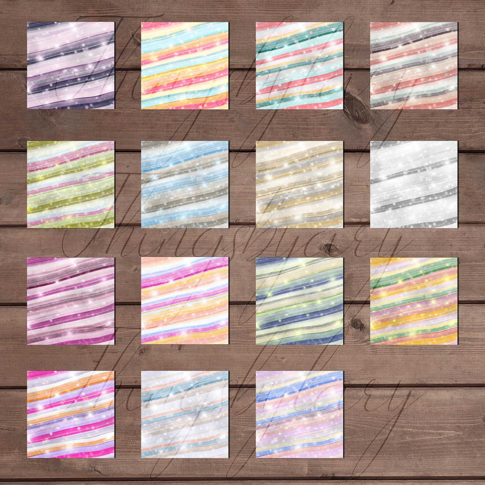 30 Fantasy Galaxy Rainbow Starry Night Sky Digital Papers 12x12 ...