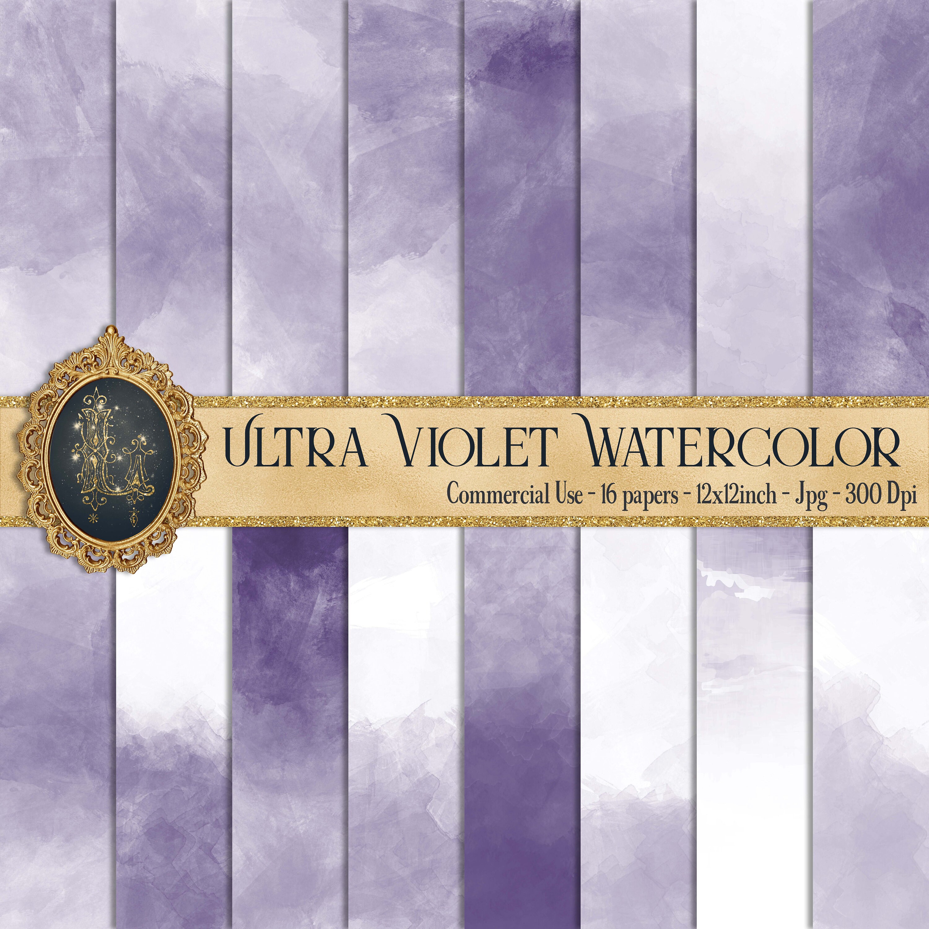 16 Ultra Violet Watercolor Texture Paper, Shabby Chic, Romantic Wedding ...