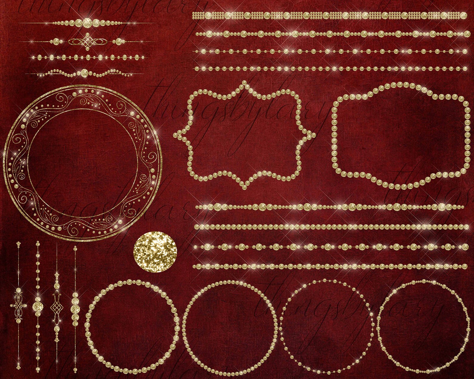 47 Gold Glitter Frames Dividers Borders PNG Instant Download - Etsy