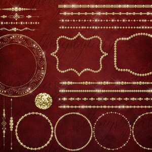 47 Gold Glitter Frames Dividers Borders PNG Instant Download Commercial ...