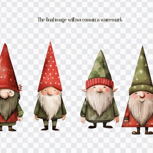 36 Christmas Gnomes Green Red Theme PNG Clip Arts Commercial - Etsy