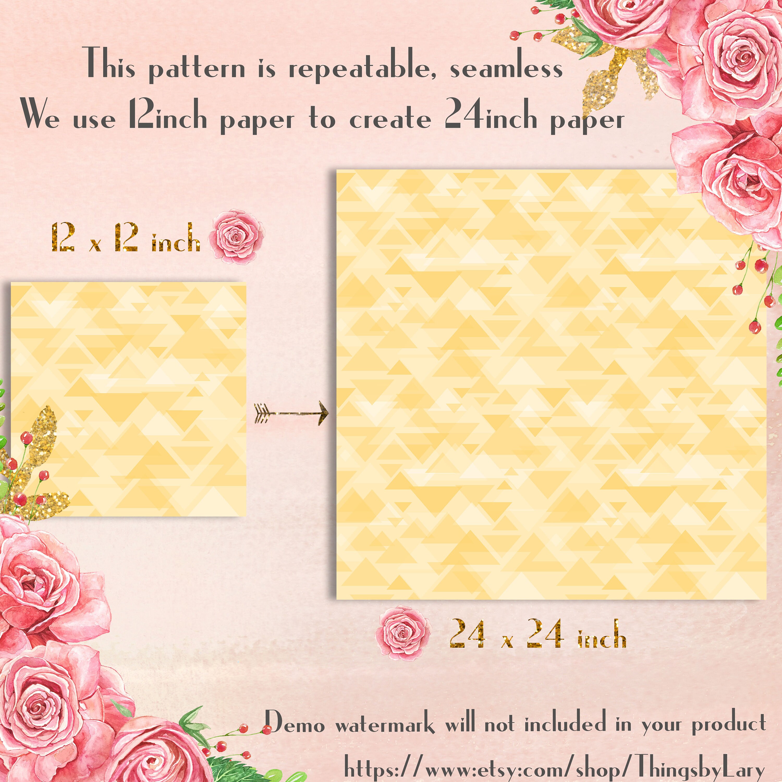 100 Seamless Abstract Triangle Geometric Digital Papers 12x12" 300 Dpi ...