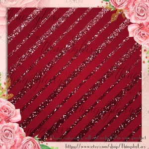 16 Red and Green Glitter Christmas Digital Papers 12" 300 Dpi Instant ...