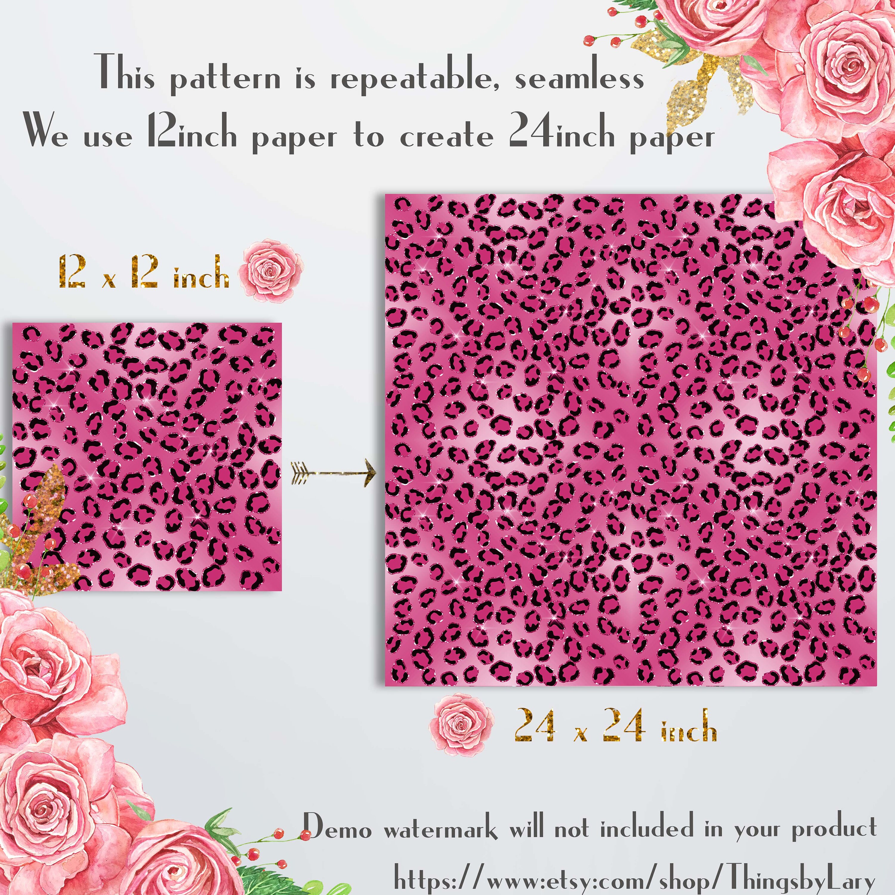 16 Seamless Pink Glitter Animal Skin Prints Digital Papers 300 Dpi ...
