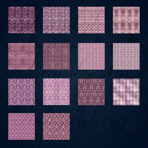 30 Seamless Vintage Mauve Faded Damask Digtal Papers 12x12" 300 Dpi ...