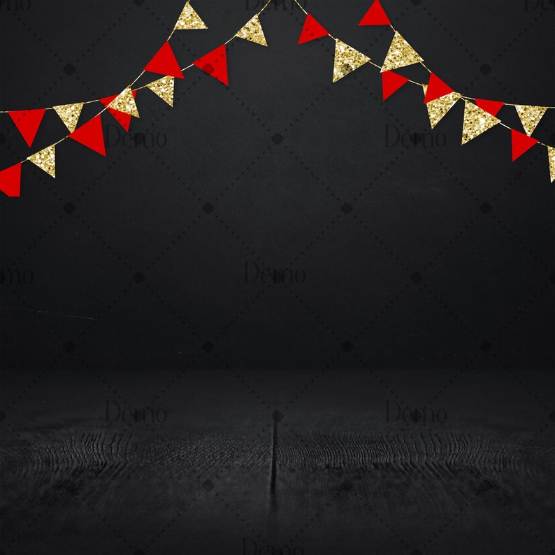 34 Red and Gold Glitter Party Garland Overlay Digital Images - Etsy