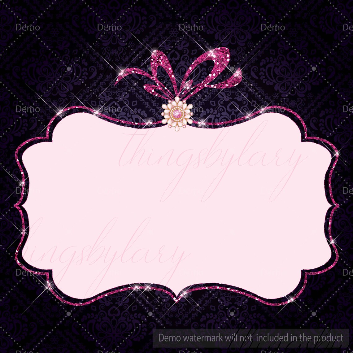 Pink Glitter and Jewelry Frame Sparkle Frame Clipart Glitter - Etsy