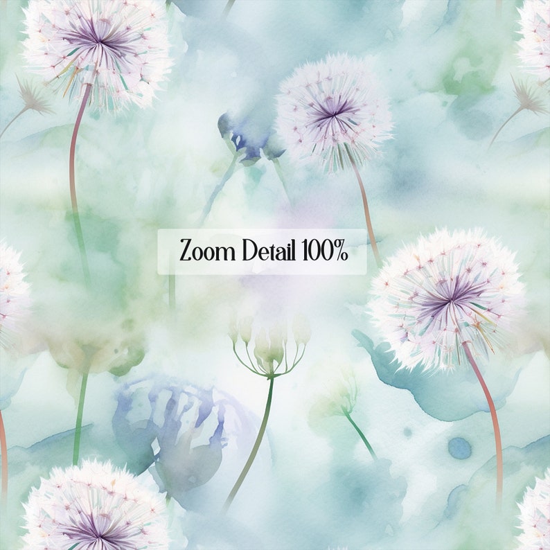 20 Seamless Watercolor Dandelion Digital Papers Meadow Flowers - Etsy