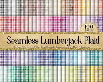 100 Seamless Watercolor Lumberjack Plaid Papers 12 Inch 300 - Etsy