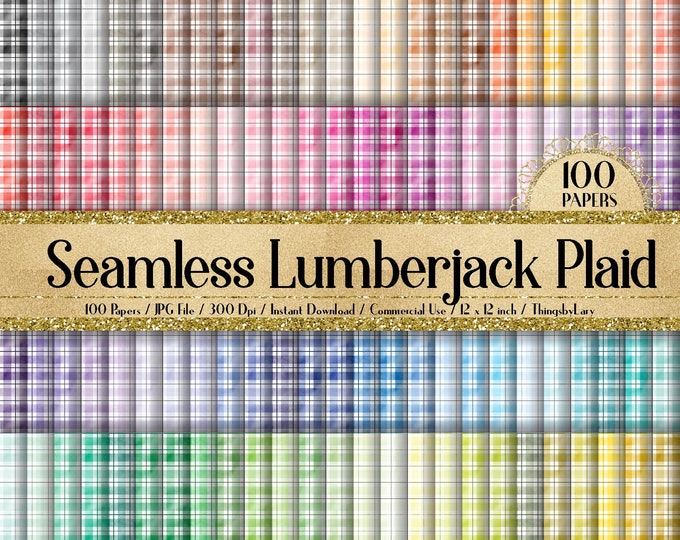 100 Seamless Watercolor Lumberjack Plaid Papers 12 Inch 300 - Etsy