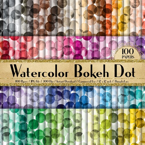 100 Seamless Dot Bokeh Background Papers 12 Inch 300 Dpi - Etsy