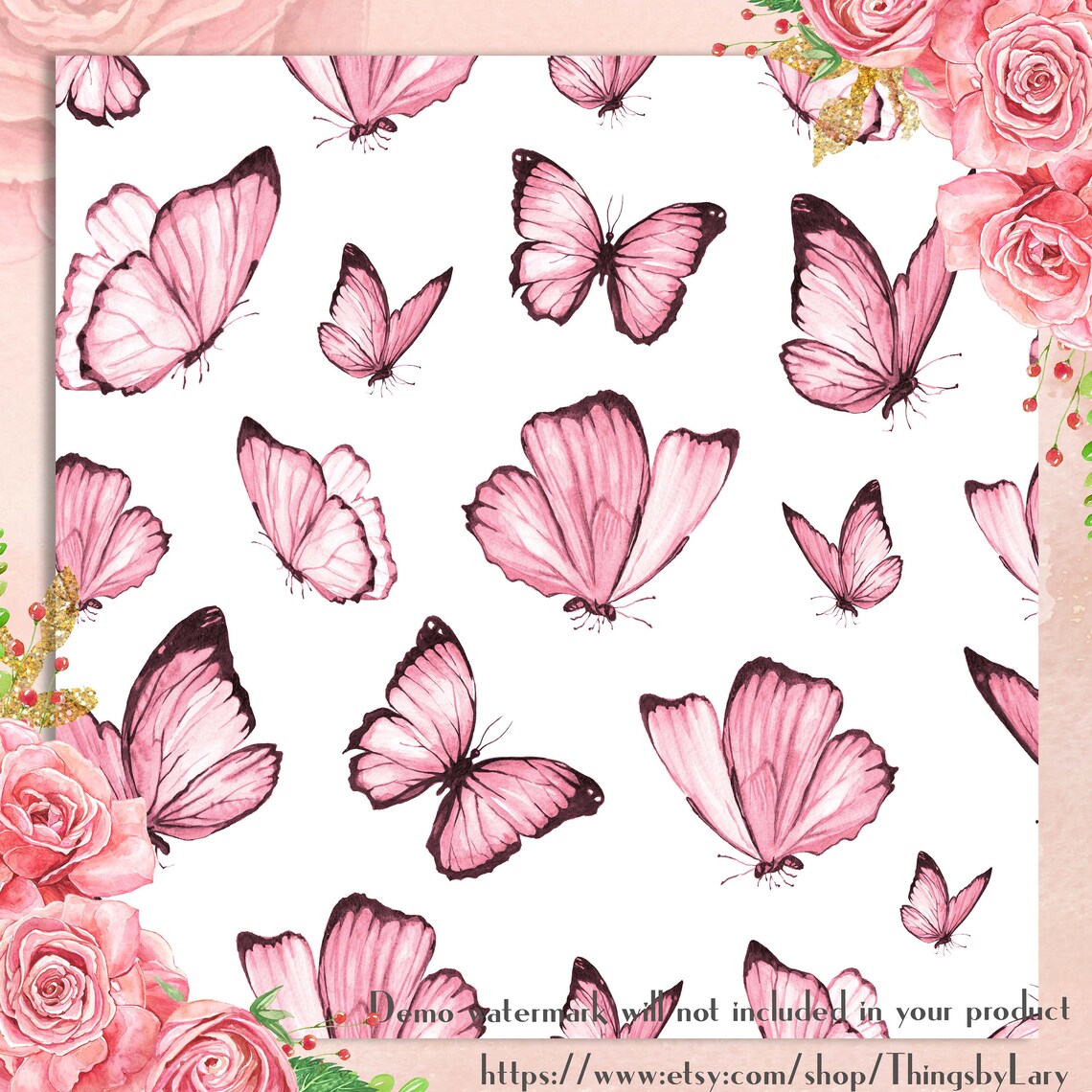 100 Seamless Watercolor Butterfly Paper in 12inch300 Dpi - Etsy