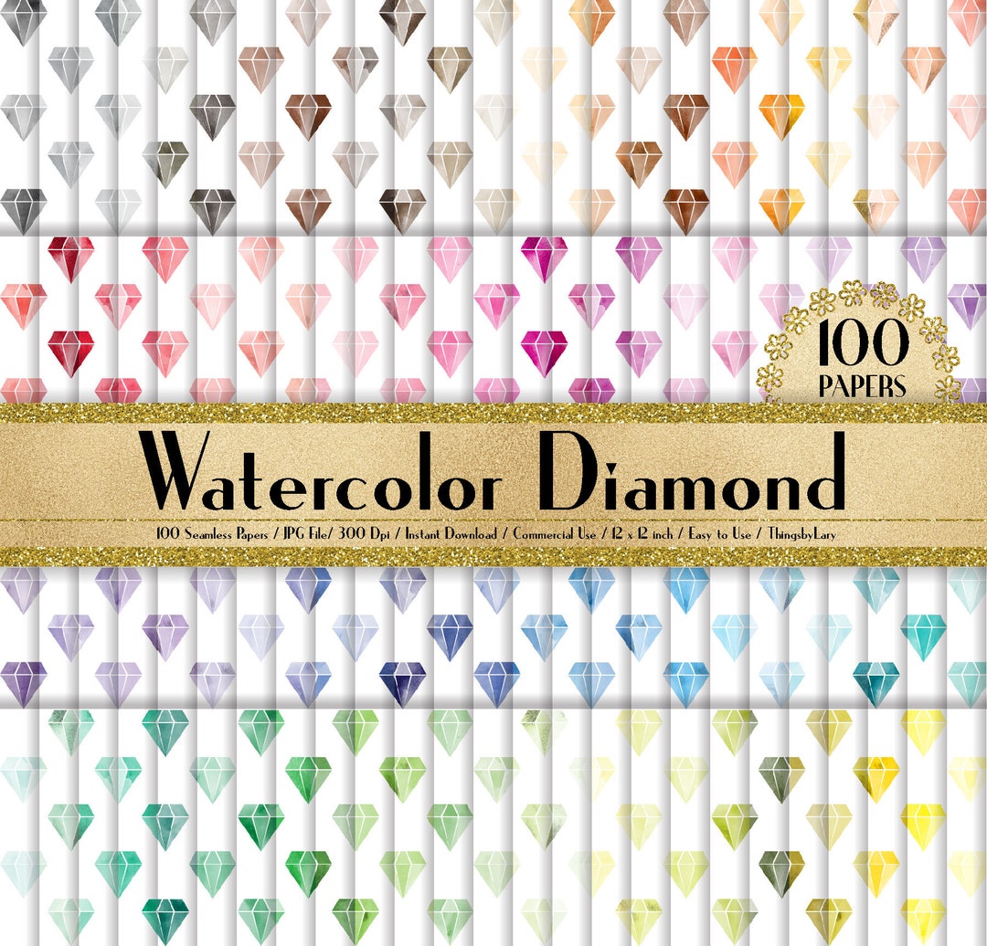 100 Watercolor Diamond Papers 12 Inch,300 Dpi Planner Paper,commercial ...