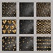 30 Black and Gold Valentine Heart Love Digital Papers 12 Inch 300 Dpi ...