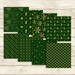 24 Green & Gold Christmas Digital Papers 12 X 12 Inch 300 Dpi Instant ...