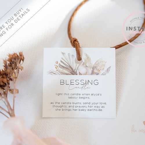 Boho Blessingway Invitation Set Instant Download Editable - Etsy
