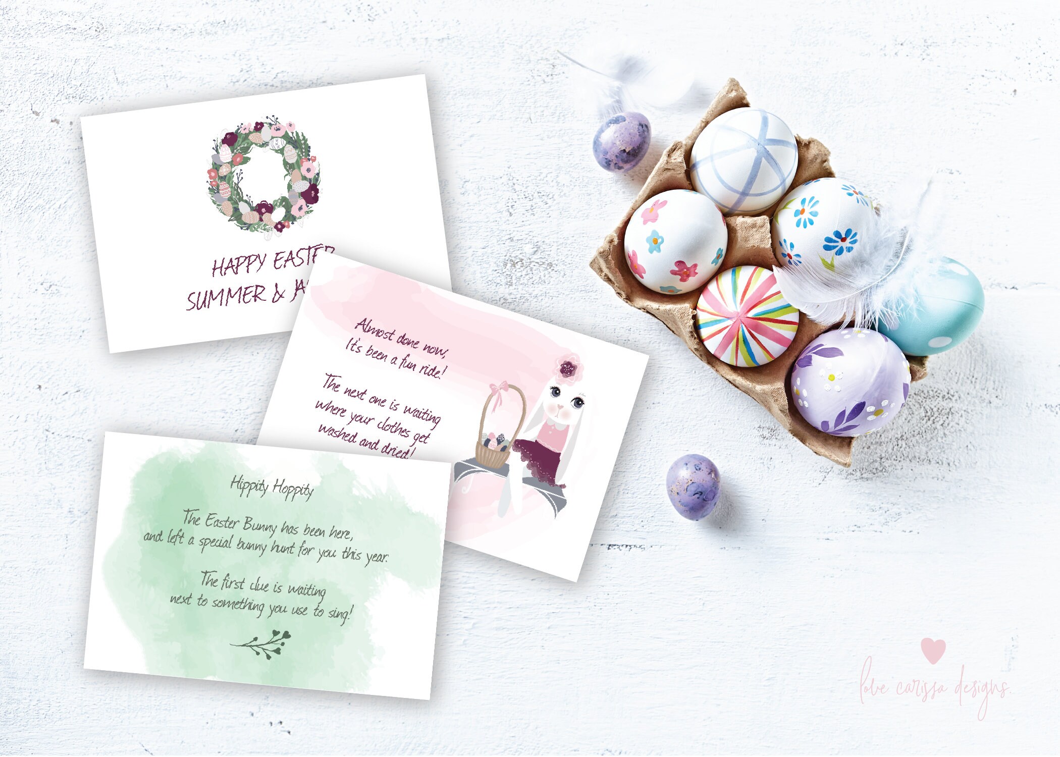 Personalised Easter Egg Hunt Cards | 20 Card Set | Instant Download ...