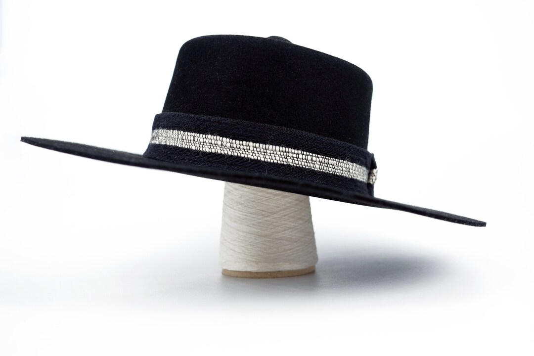 Inky Hat Made in Pure Myconian Lambswool Ribbon Woven on a - Etsy